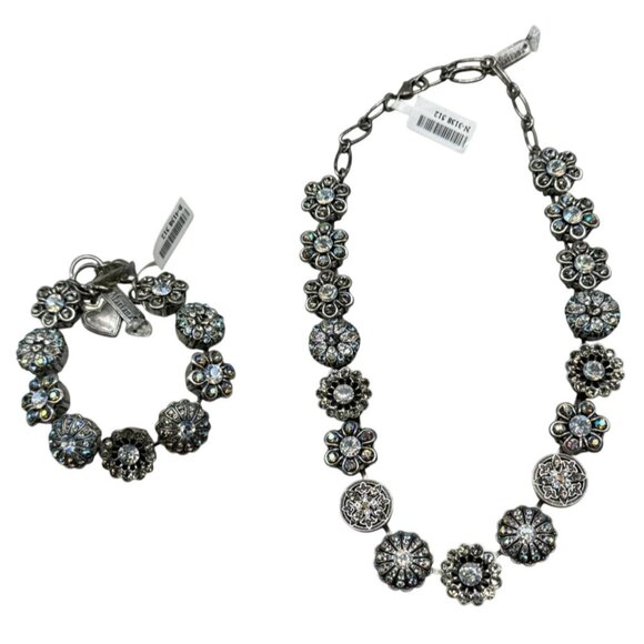 Mariana | Jewelry | Mariana Necklace Bracelet Clear Taupe Stones Silver ...